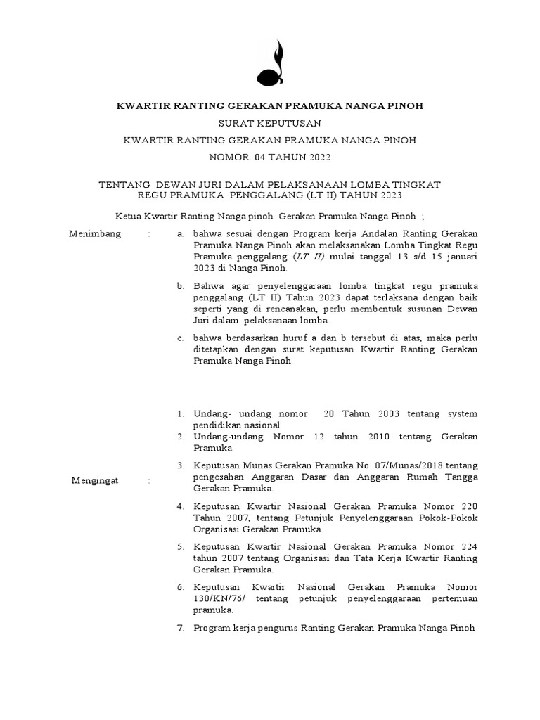 SK Juri Lomba Tingkat 2 | PDF