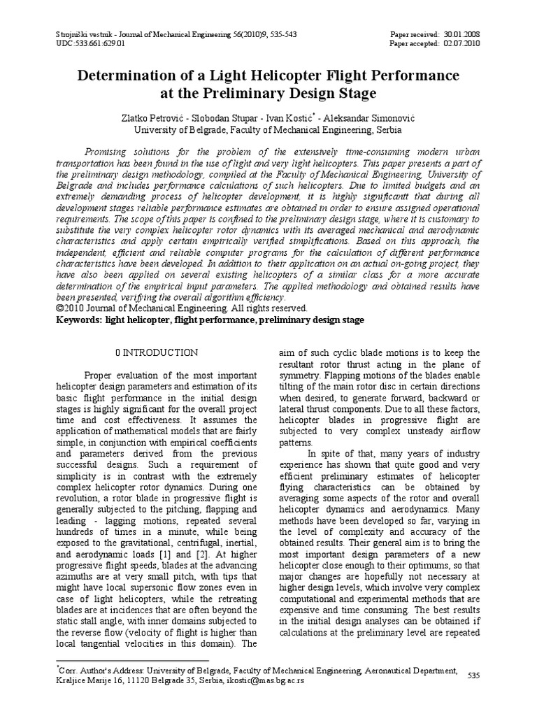 Light Helicopter Calculation | PDF | Helicopter | Airfoil Light Helicopter Calculation | PDF | Helicopter | Airfoil
