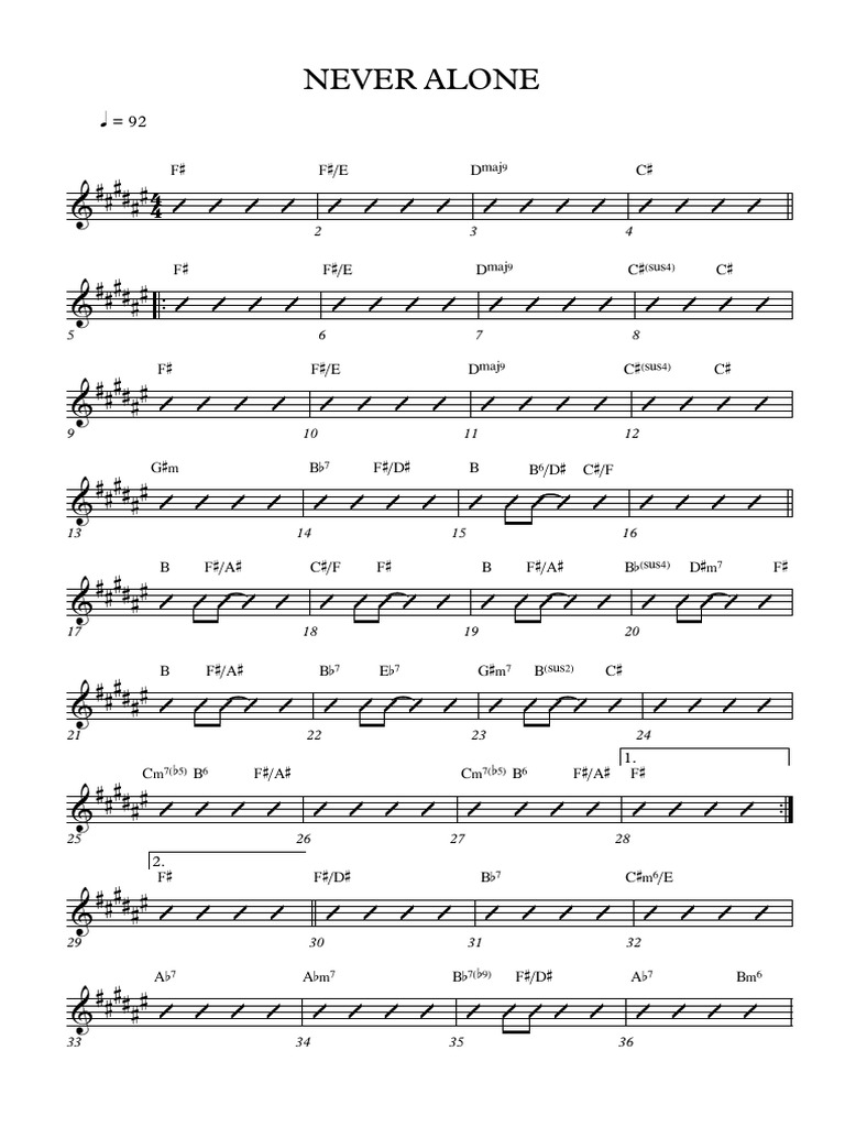 NEVER ALONE - Partitura Completa | PDF