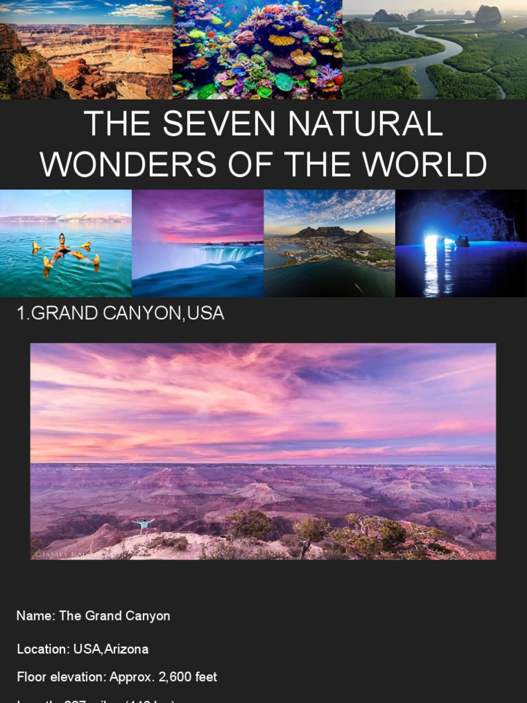 The Seven Natural Wonders of The World | PDF | Coral Reef | Amazon ...