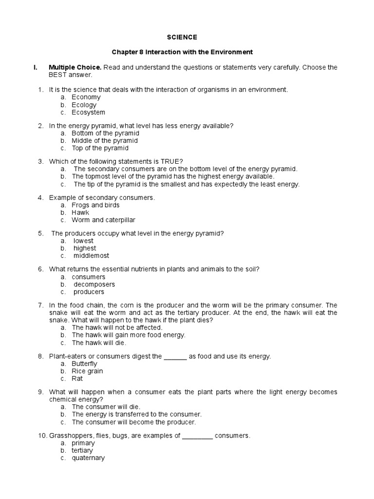 SCIENCE Chapter 8 Part 1 | PDF | Herbivore | Food Web