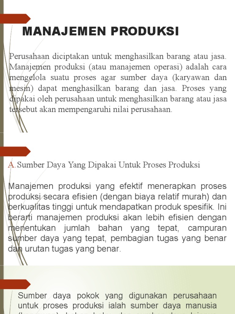 Manajemen Produksi | PDF | Bisnis