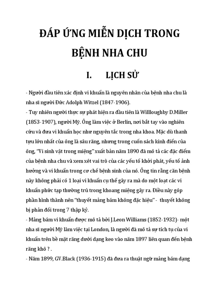 ĐÁP ỨNG MIỄN DỊCH TRONG BỆNH NHA CHU | PDF