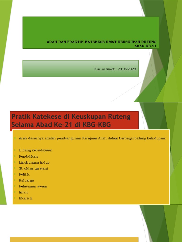 Katekese Umat Ruteng 2010-2020: Arah dan Praktik | PDF
