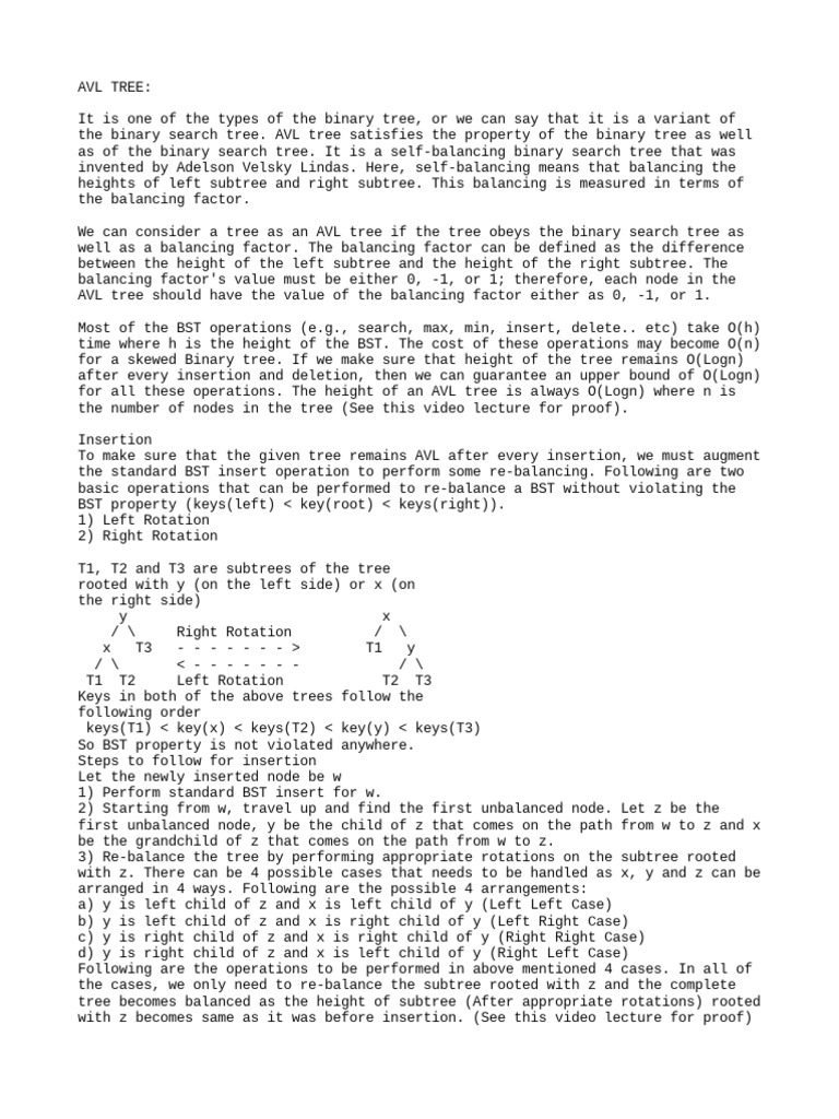 AVL Tree | PDF | Theoretical Computer Science | Computer Programming
