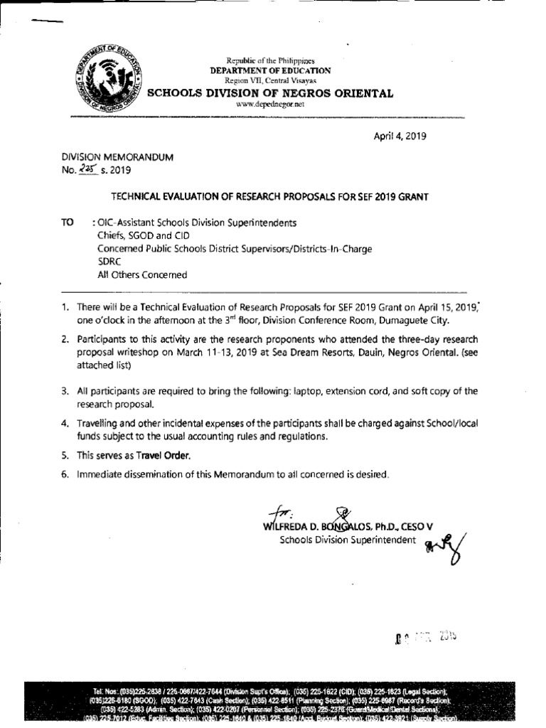 DM No. 225 S. 2019 | PDF