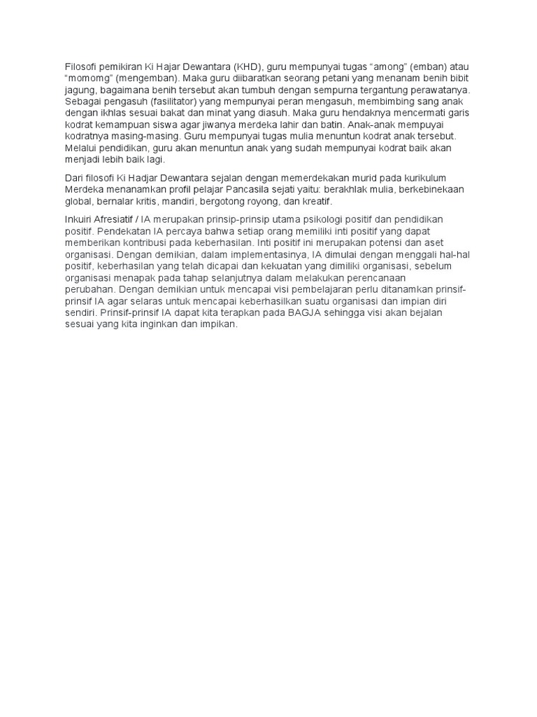 Filosofi Pemikiran Ki Hajar Dewantara | PDF