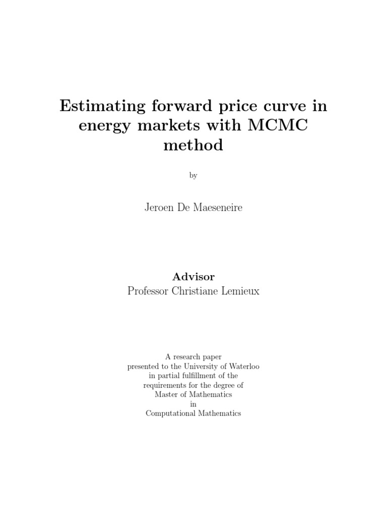 Estimating Forward Price Curve in | PDF | Markov Chain | Principal ...