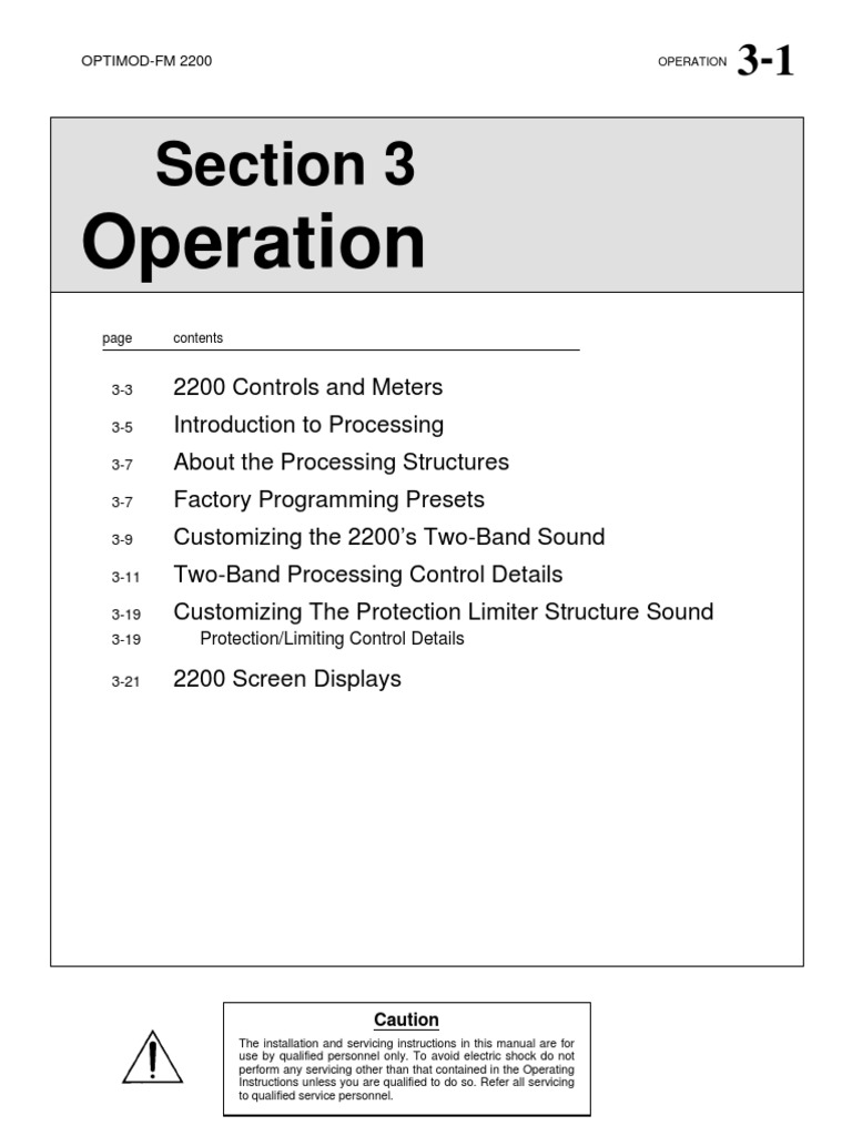 2200 Manual Section 3 Operacion | PDF | Equalization (Audio) | Electronics