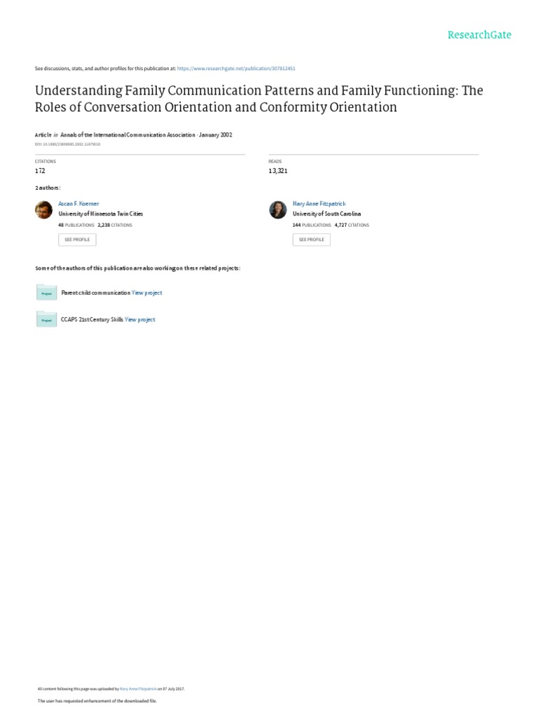 Understanding Family Communication Patterns and Family Functioning: The ...