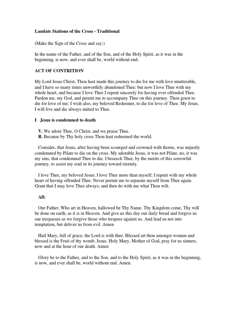 Laudate Stations of The Cross - Traditional | PDF | Lord's Prayer | Jesus