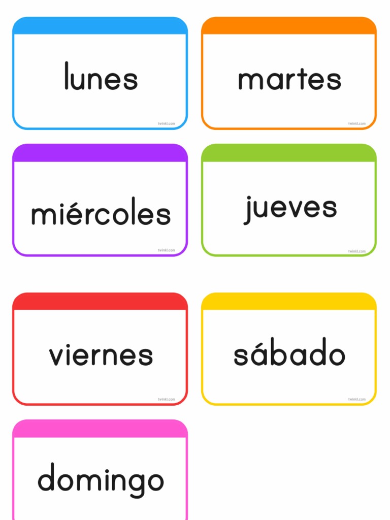 Sa T L 4077 Dias de La Semana Tarjetas Educativas | PDF