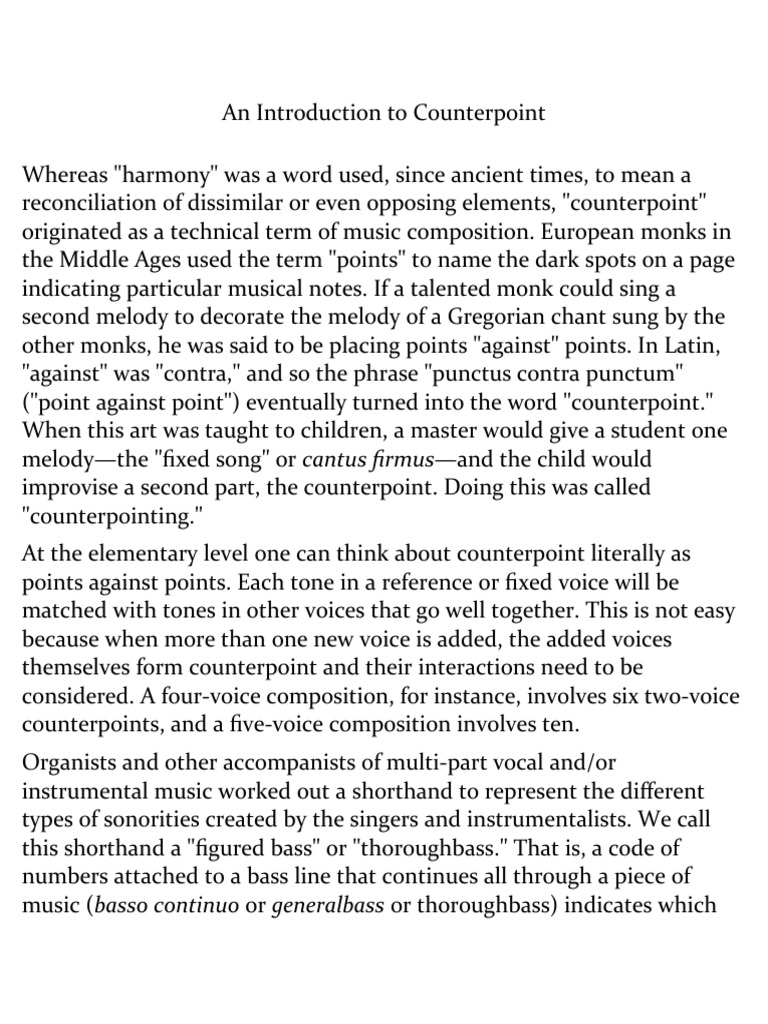An Introduction To Counterpoint | PDF | Classical Music | Musical ...