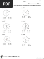 Central and Inscribed Angles and Arcs-Worksheet | PDF | Triangle ...