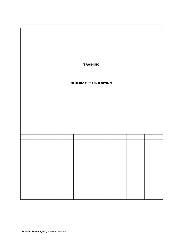 Line Sizing | PDF | Fluid Dynamics | Pipe (Fluid Conveyance)