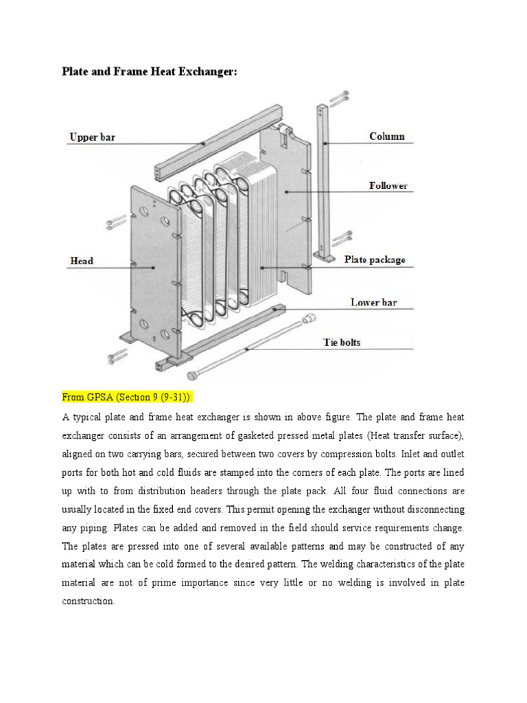 Plate and Frame Heat Exchanger Overview | PDF | Heat Exchanger | Chemistry