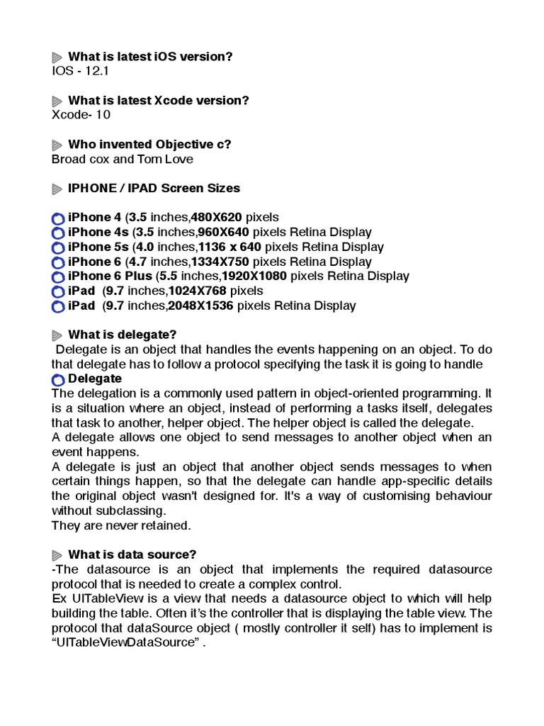IOS Interview | PDF | Class (Computer Programming) | Ios