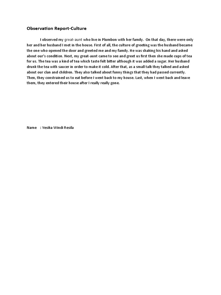 Observation Report (LCI) | PDF