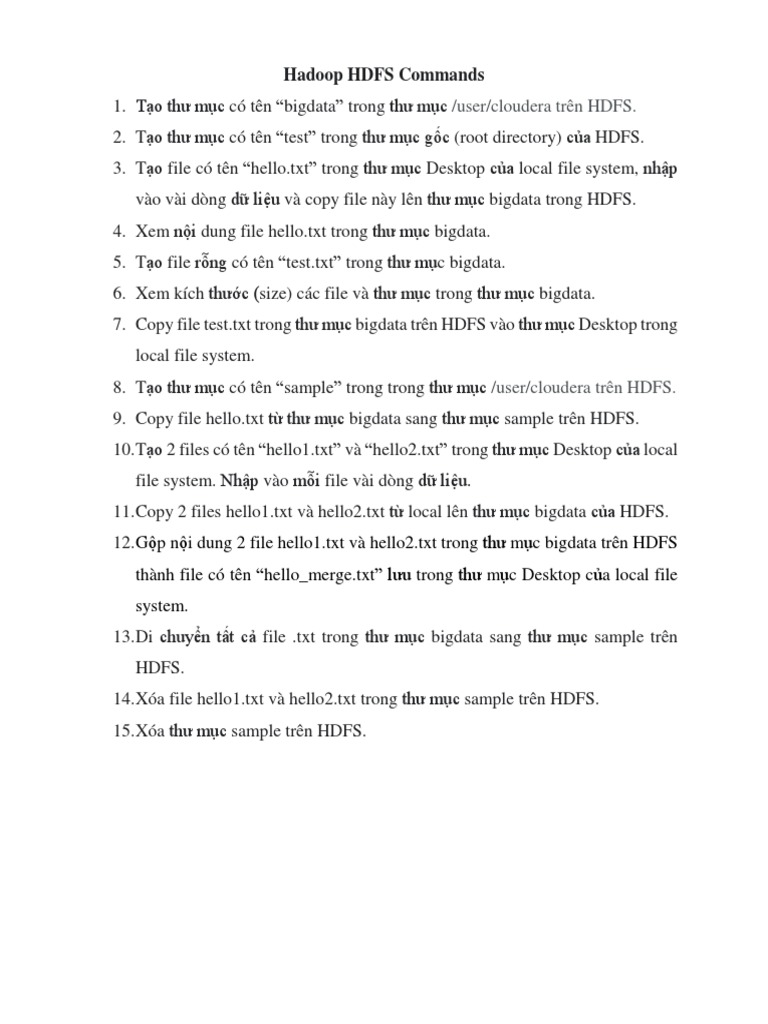 Practice Hadoop HDFS Commands PDF