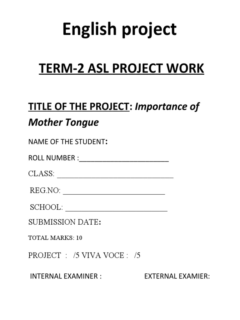 English Project 1 | PDF | First Language | English Language