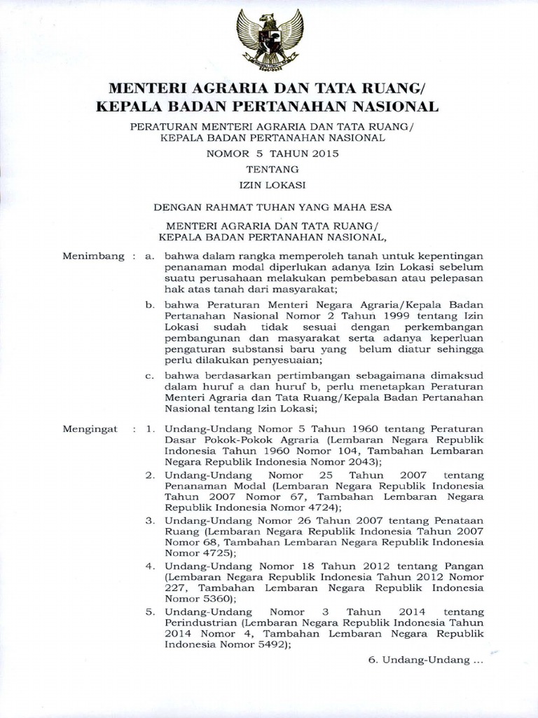 Permen No 5 Tahun 2015 | PDF