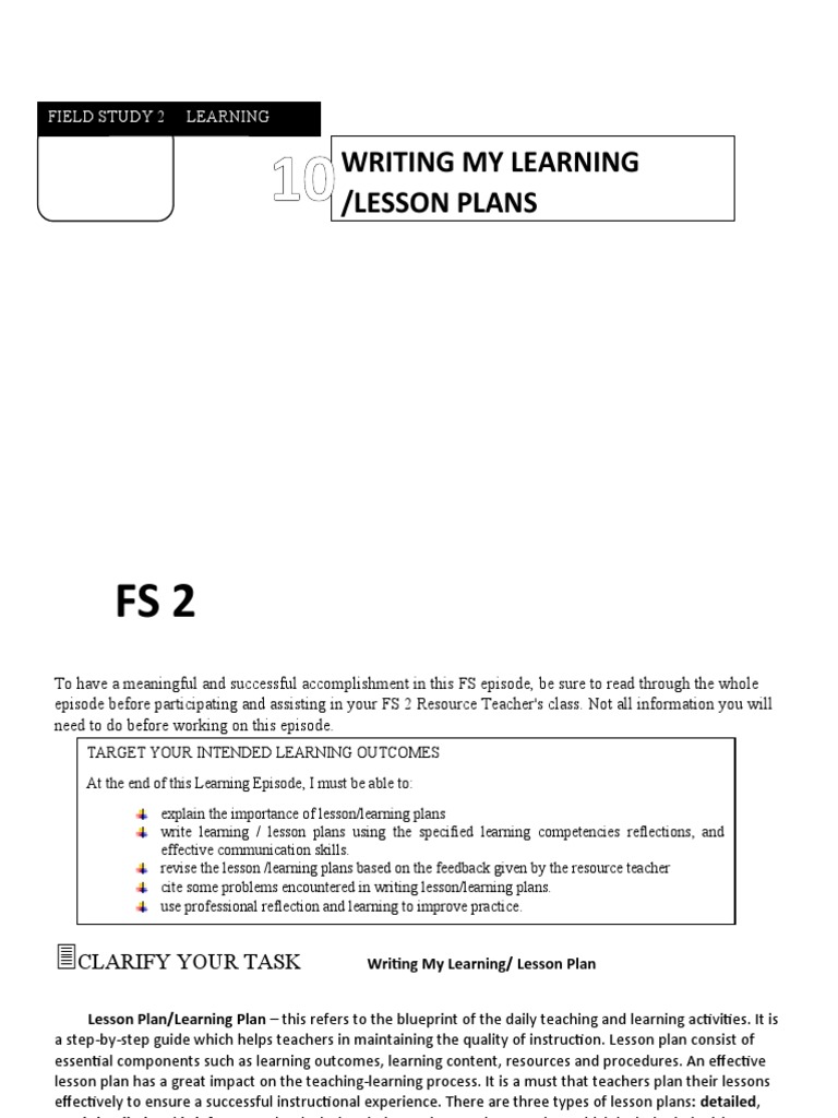 FS 2 Episode 9 | PDF | Lesson Plan | Learning