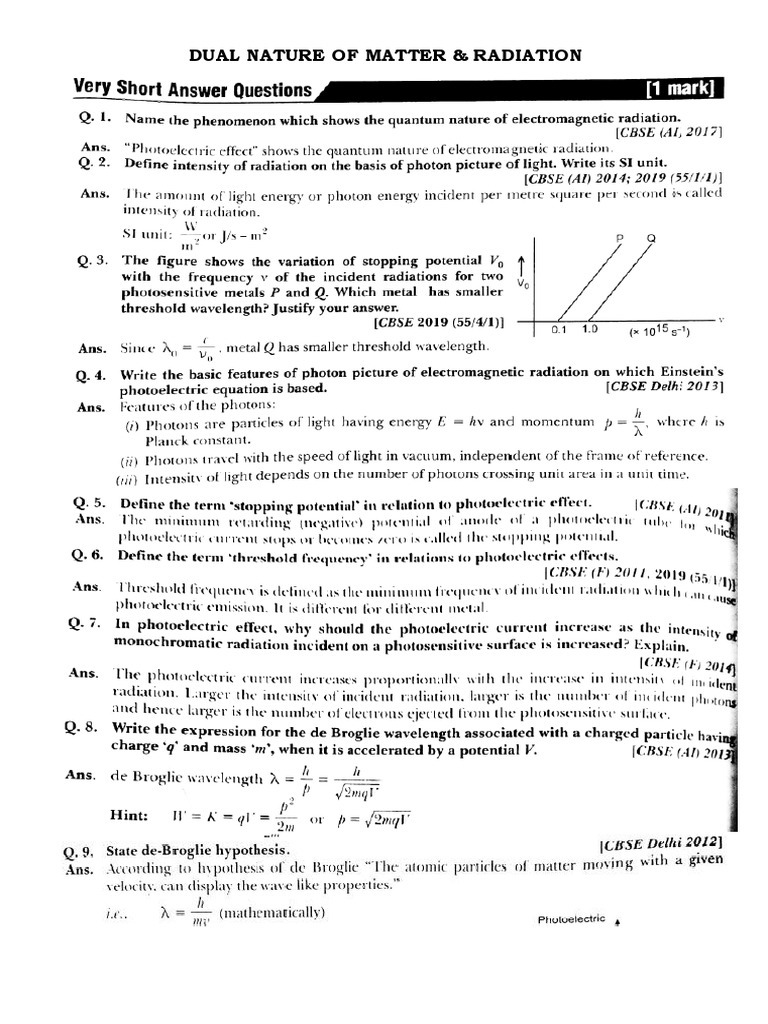 Dual Nature of Matter, Atoms & Nuclei | PDF