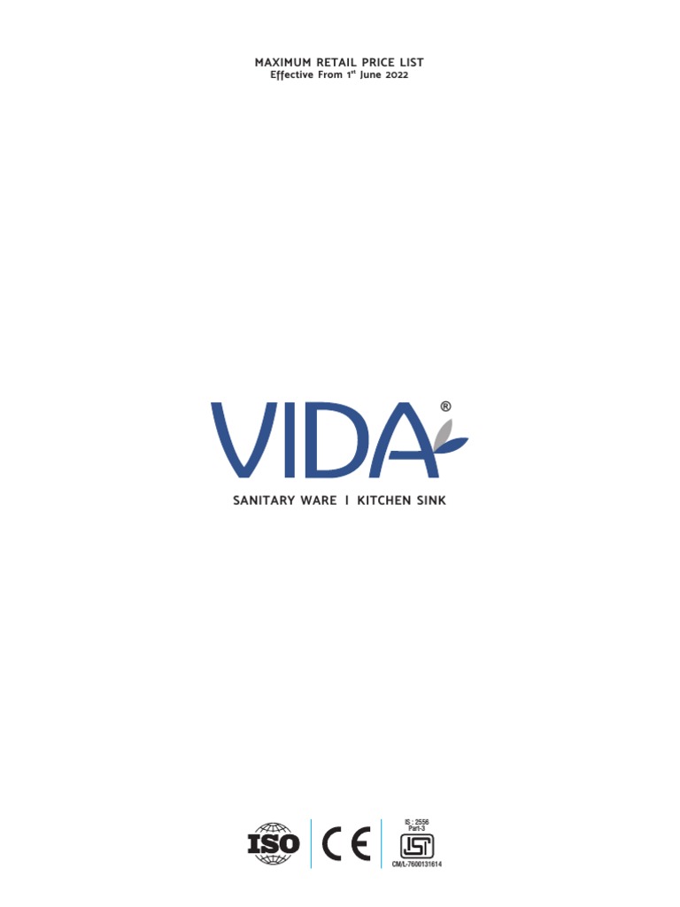 Vida MRP Catalalouge 1-06-2022 | PDF | Sink | Aesthetics