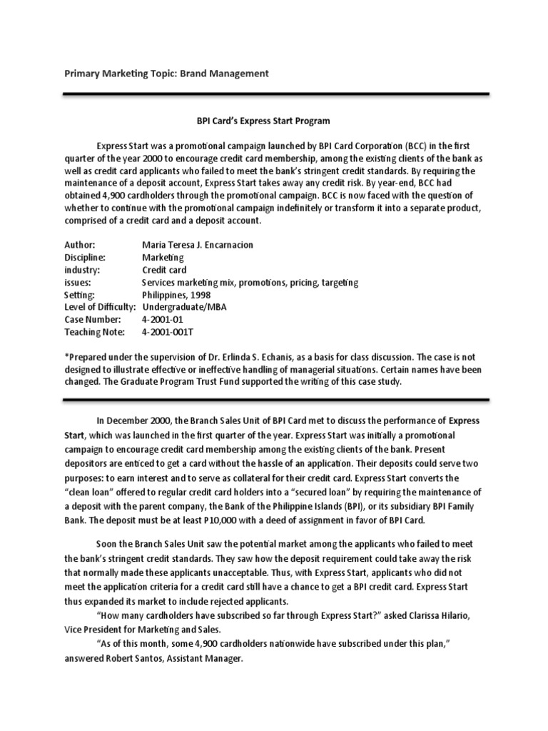 BPI Cards Express Start Program | Download Free PDF | Credit Card ...