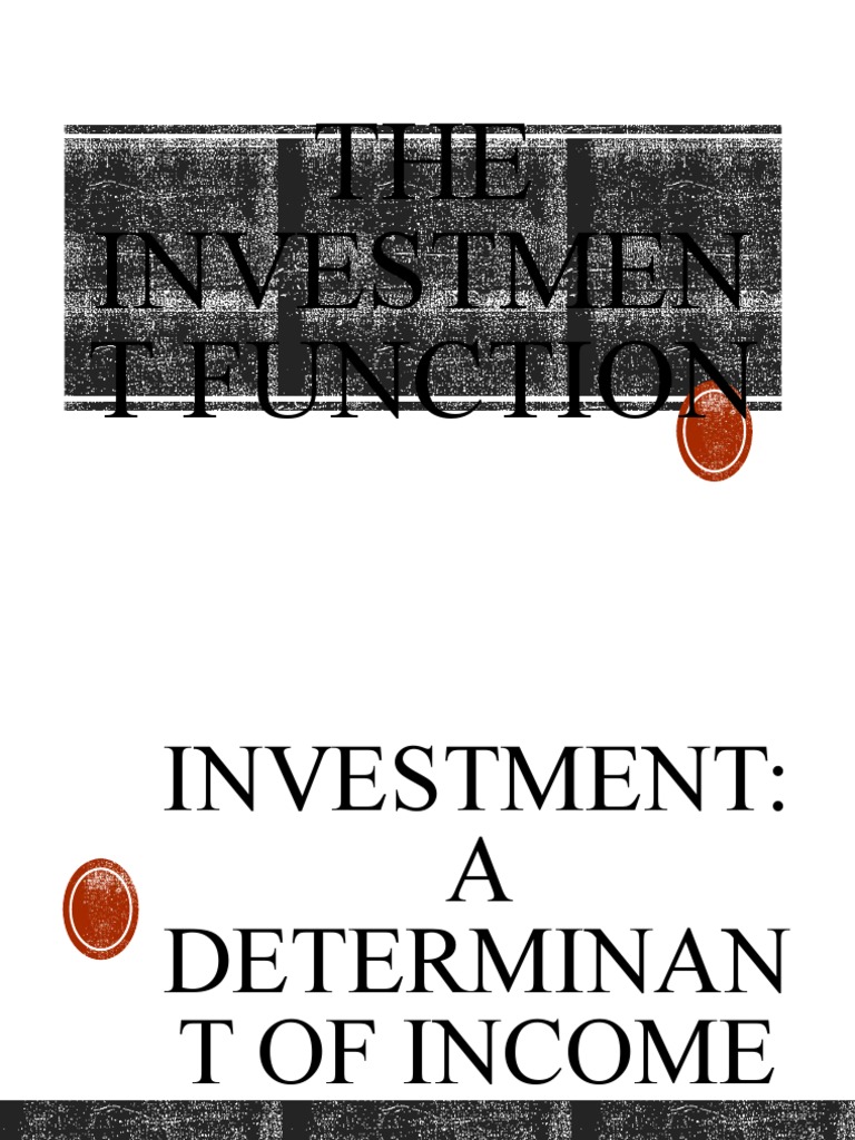 Chapter 6 - The Investment Function | PDF | Consumption (Economics) | Investing