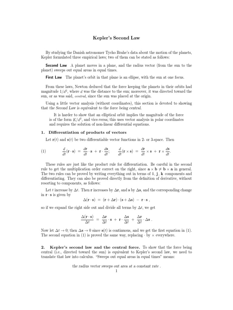 Kepler's Second Law | PDF | Mechanics | Physics
