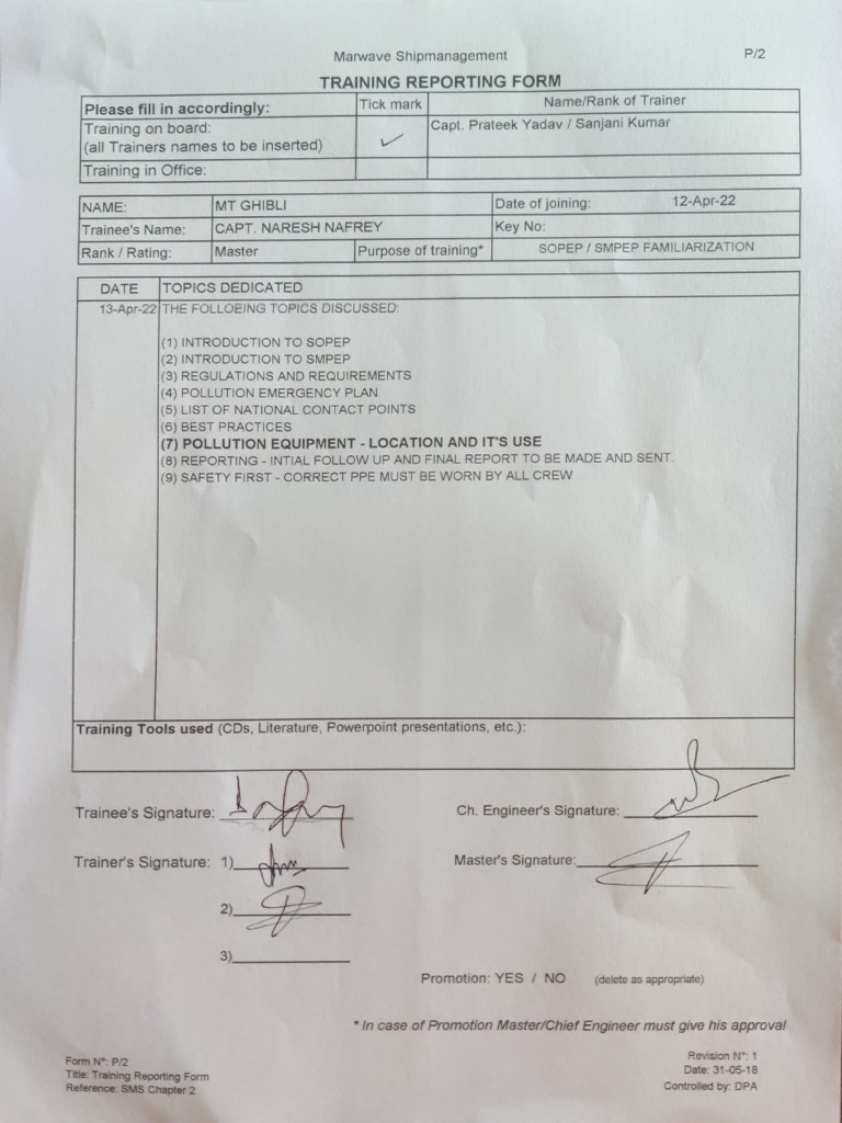 Marwave Shipmanagement SOPEP Training | PDF | Safety | Occupational ...