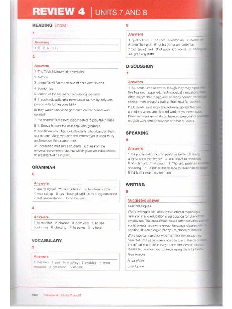 Keynote Upper Intermediate Review 4 UNIT 7-8 | PDF