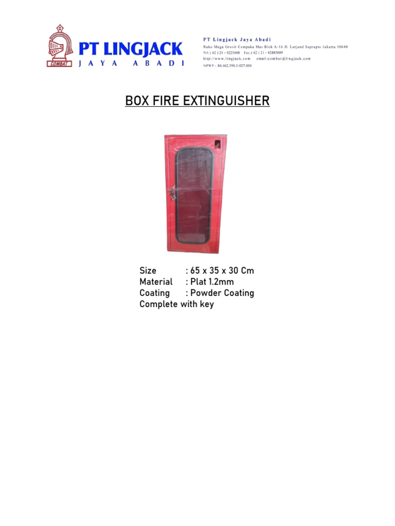 Box Fire Extinguisher Specifications | PDF