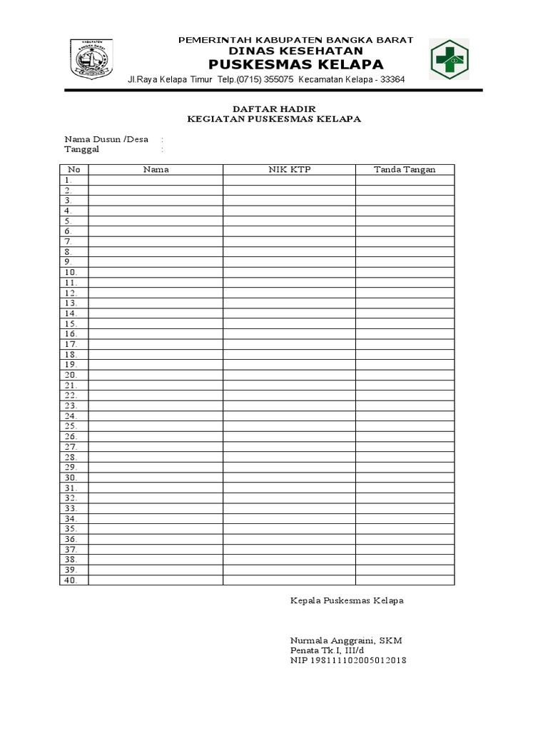 Daftar Hadir kEGIATAN PKM | PDF