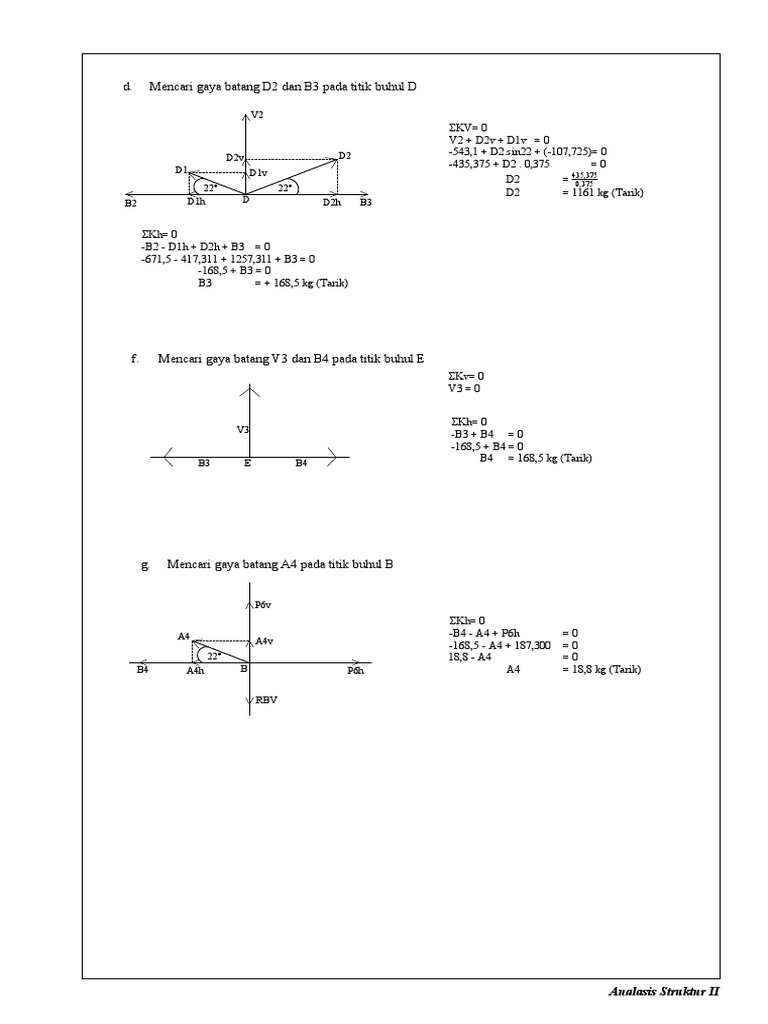 Gaya Batang D2, B3, V3, dan A4 dalam Struktur | PDF