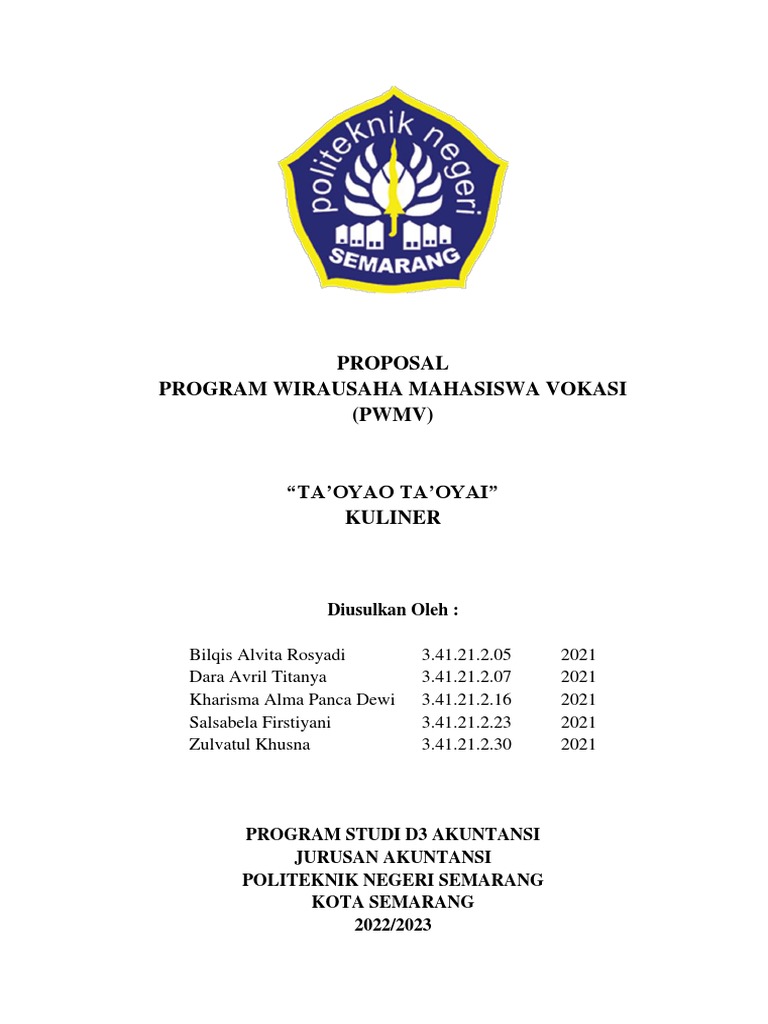 Proposal Usaha Kuliner Ta'oyao Ta'oyai | PDF