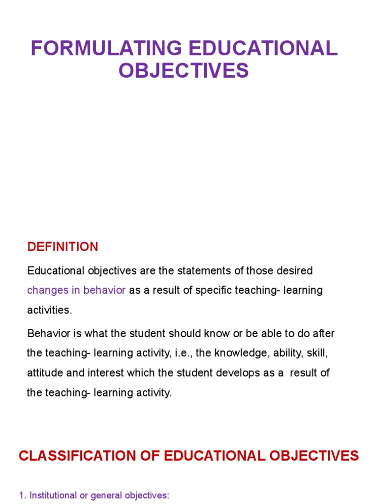 Educational Objectives | PDF | Cognition | Neuroscience