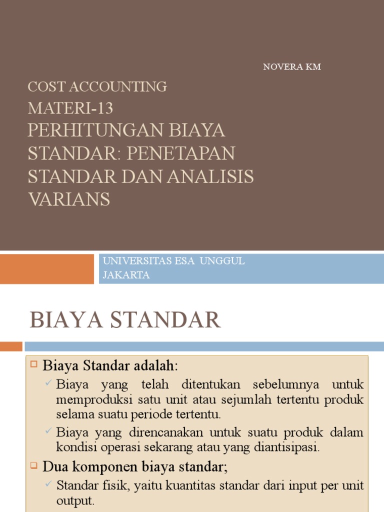 Perhitungan Biaya Standar | PDF