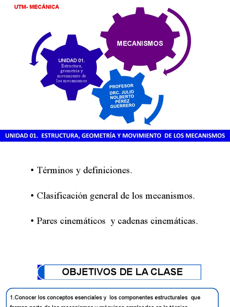 Estructura y Clasificación de Mecanismos | PDF | Cinemática | Diseño