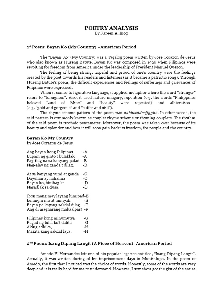 Poetry Analysis Pdf Poetry Haiku