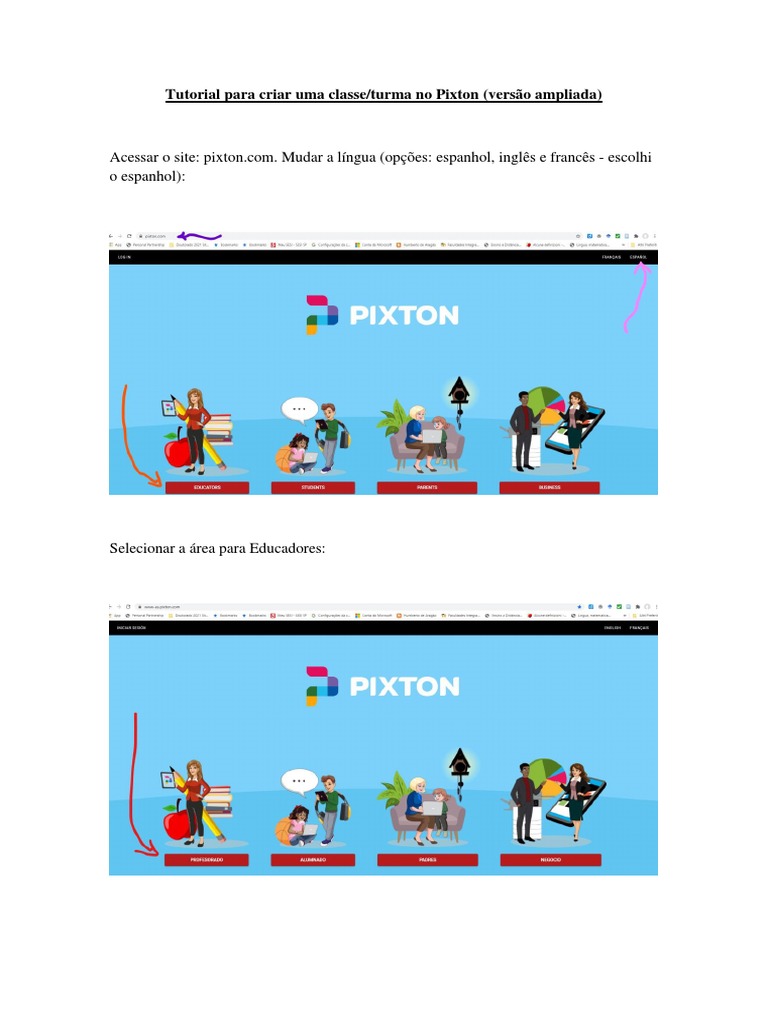 Tutorial para Criar Uma Classe Pixton | PDF