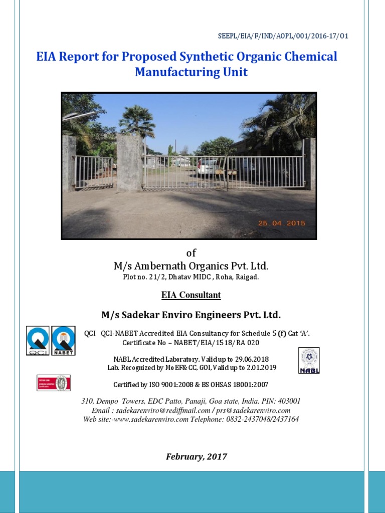 Synthetic Organic Chemical | PDF | Environmental Impact Assessment ...