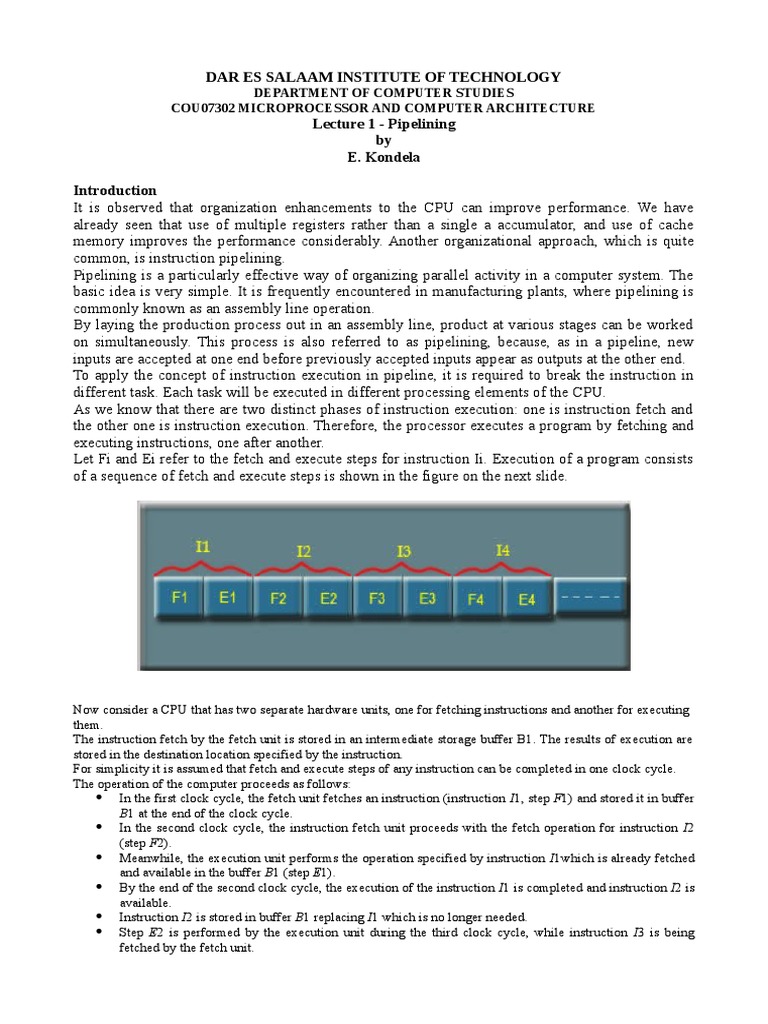Lecture 7 - PIPELINING | PDF | Central Processing Unit | Cpu Cache