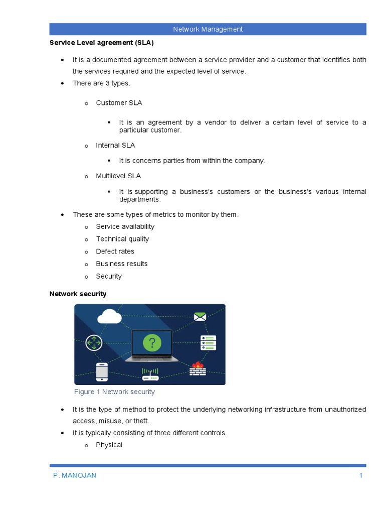 Service Level Agreement (SLA) : Network Management | PDF | Computer Network | Network Topology