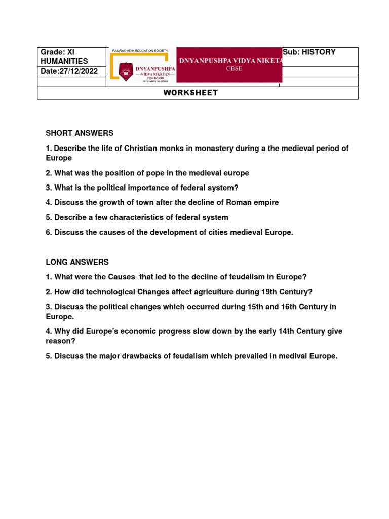 Xi History Worksheet | PDF