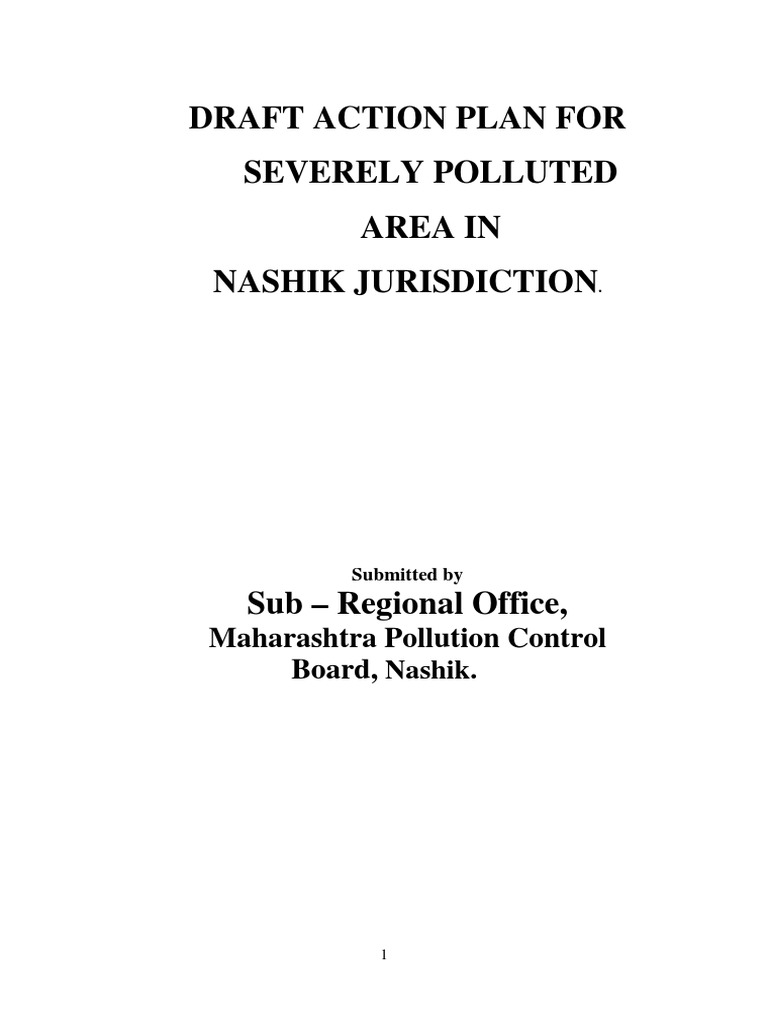 Draft Action Plan For Severely Polluted Area in Nashik Jurisdiction ...