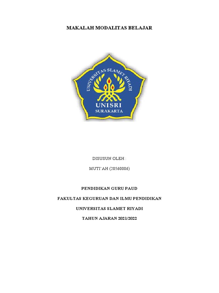 Konsep dan Tipe Modalitas Belajar | PDF