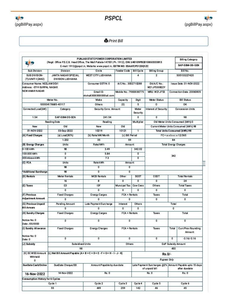 PSPCL: (Pgbillpay - Aspx) (Pgbillpay - Aspx) | Download Free PDF | Public Finance | Payments