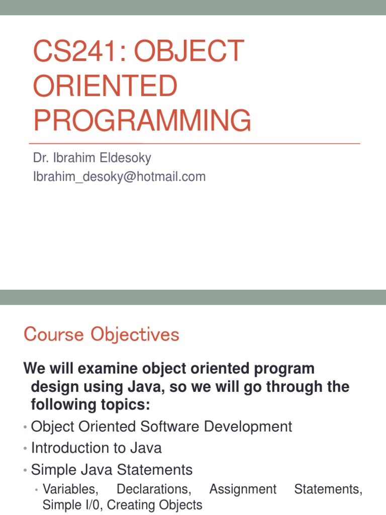 Cs 241 Lec 1 Pdf Class Computer Programming Java Programming Language 2287
